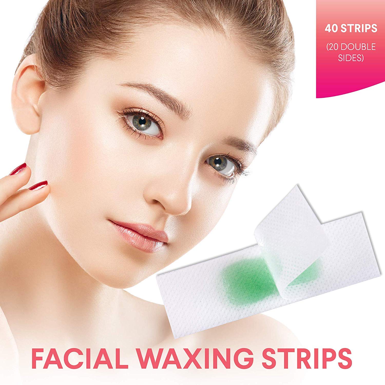 Maycreate Facial Wax Strips,Hair Removal Waxing Strips for Face Legs Underarms Brazilian Bikini Women (40 Count)