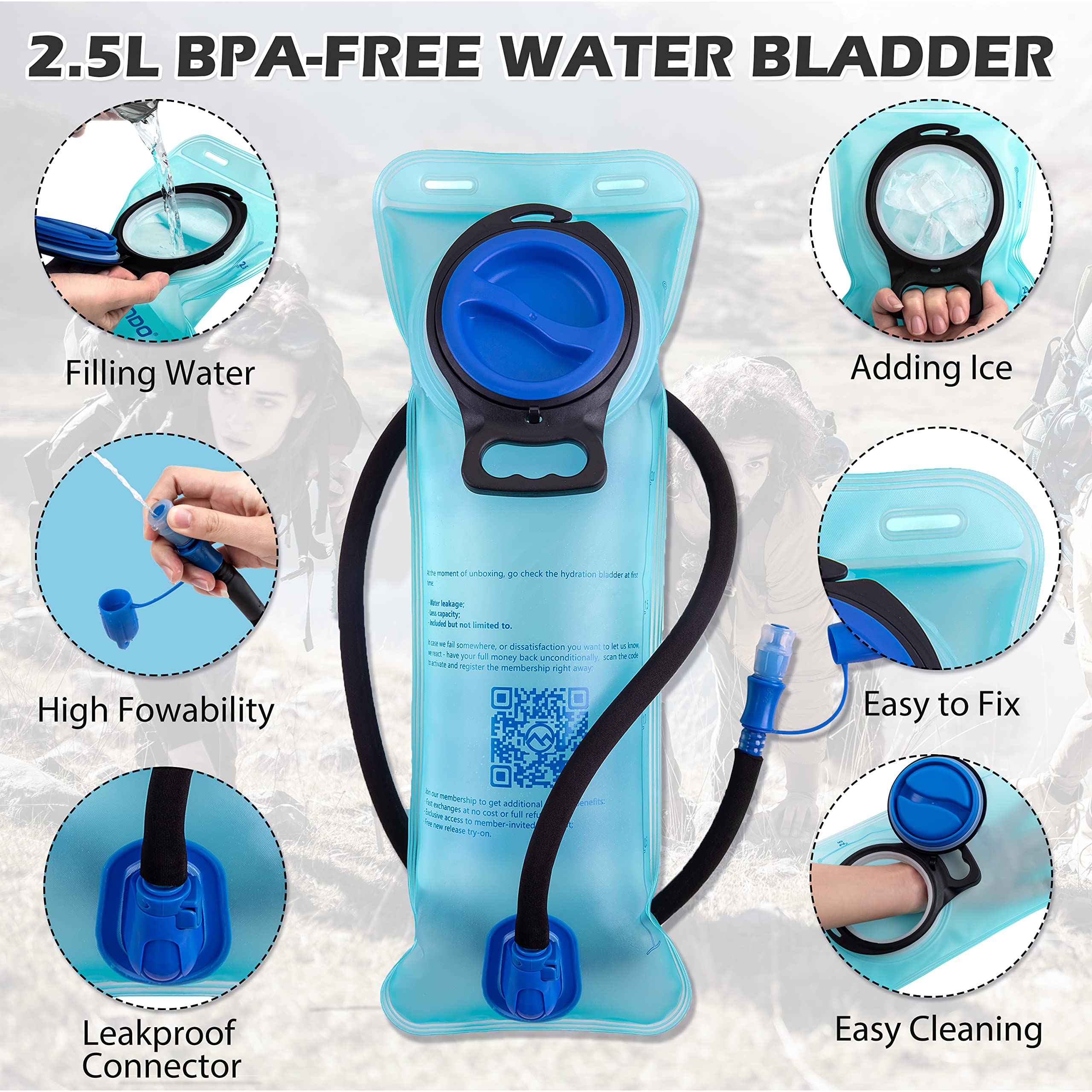 Miracol Hydration Backpack with 2.5L Water Bladder, Insulated Water Backpack Hydration Pack for Hiking Biking Cycling Skiing for Men Women Kids