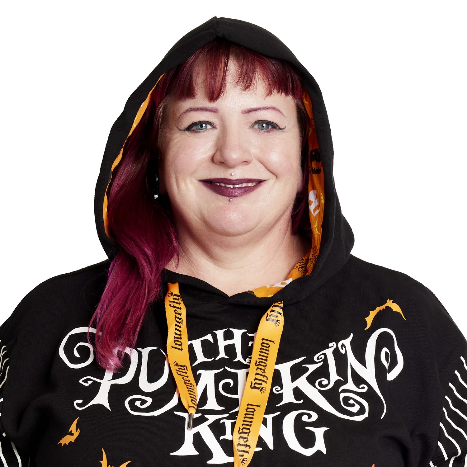 Loungefly Apparel Disney Nightmare Before Christmas Pumpkin King Hoodie, XXL Black