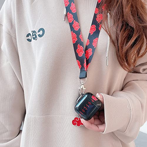 with Red Cloud Lanyard Keychain Airpods 1/2 Case Cover，Personalised Anime and Unique IMD Process TPU Soft AirPods Case