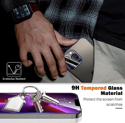 LK 3 Pack for iPhone 13 Pro Max Screen Protector with 2 Pack Camera Lens Protector, HD Clear, 9H Tempered Glass 13 Pro Max [Install Tray Included] Anti-Scratch, Case Friendly