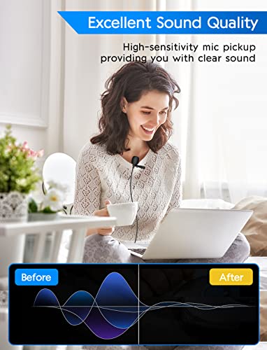 USB Lavalier Microphone, 6.6FT Onidirectional Condenser Lapel Mic with Headphones Jack for Audio Video Recording, YouTube, Interview, Tiktok, PC, Computer, Mac, Gaming, Podcasting, Live Streaming