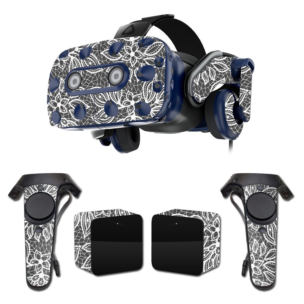 MightySkins Skin Compatible with HTC VIVE Pro VR Headset - Floral Lace | Protective, Durable, and Unique Vinyl Decal wrap cover | Easy to Apply, Remove, and Change Styles | Made in The USA