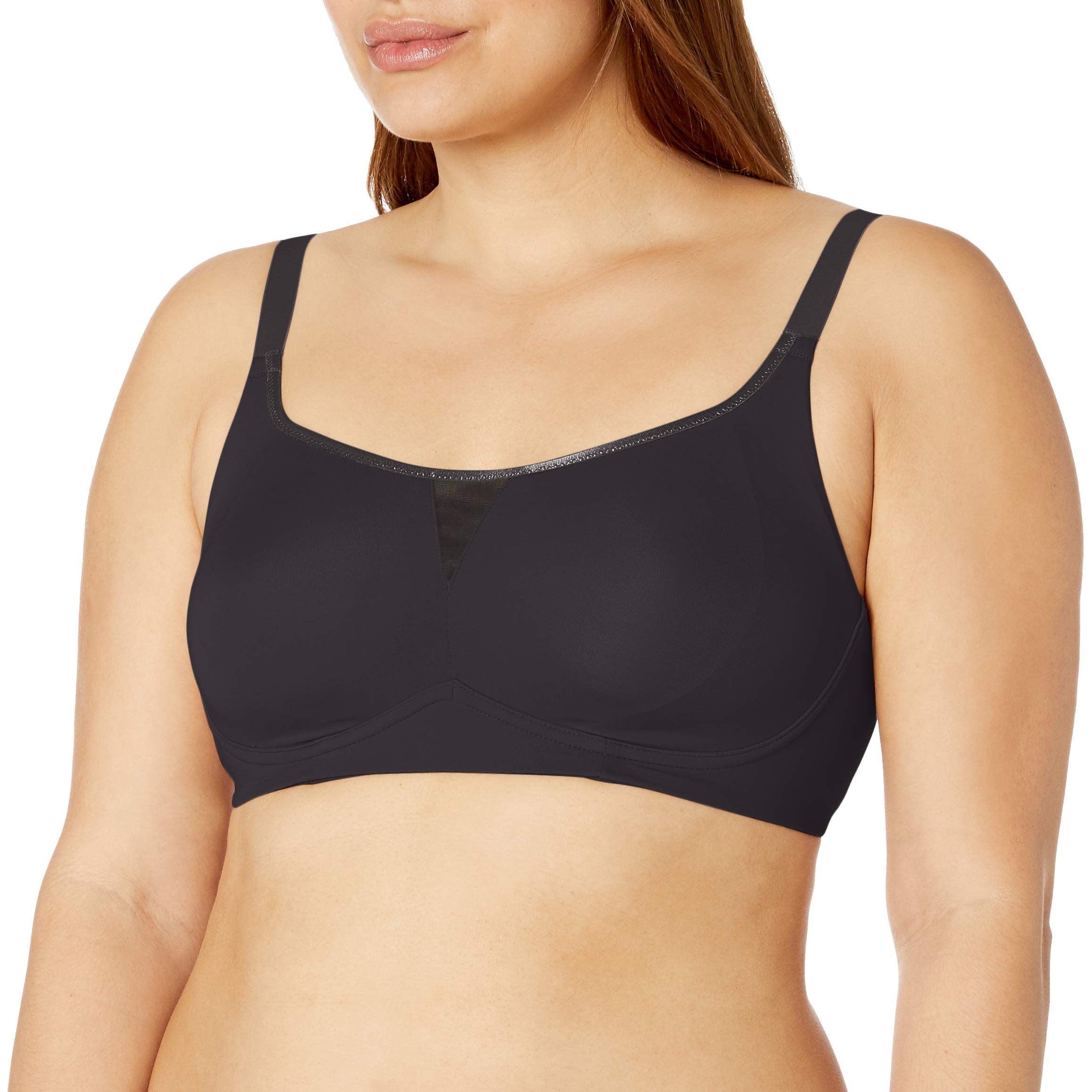 Olga Women's Plus Size Flex Revolution Underwire 2-ply Bra, Rich Black, 42D