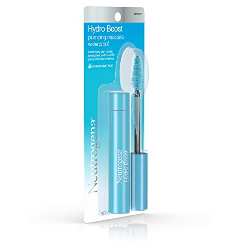 Neutrogena Hydro Boost Waterproof Plumping Mascara Enriched with Hydrating Hyaluronic Acid, Vitamin E, and Keratin for Dry or Brittle Lashes, Black 07,.21 oz