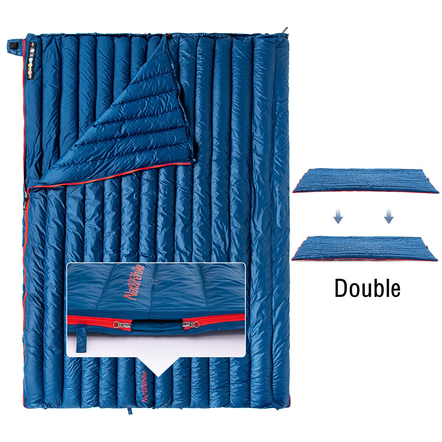 Naturehike 1.26lbs Ultralight Goose Down Sleeping Bag, 800Fill Power Compact Lightweight Envelope Sleeping Bag for Backpacking Camping Hiking, 95% Down Filling
