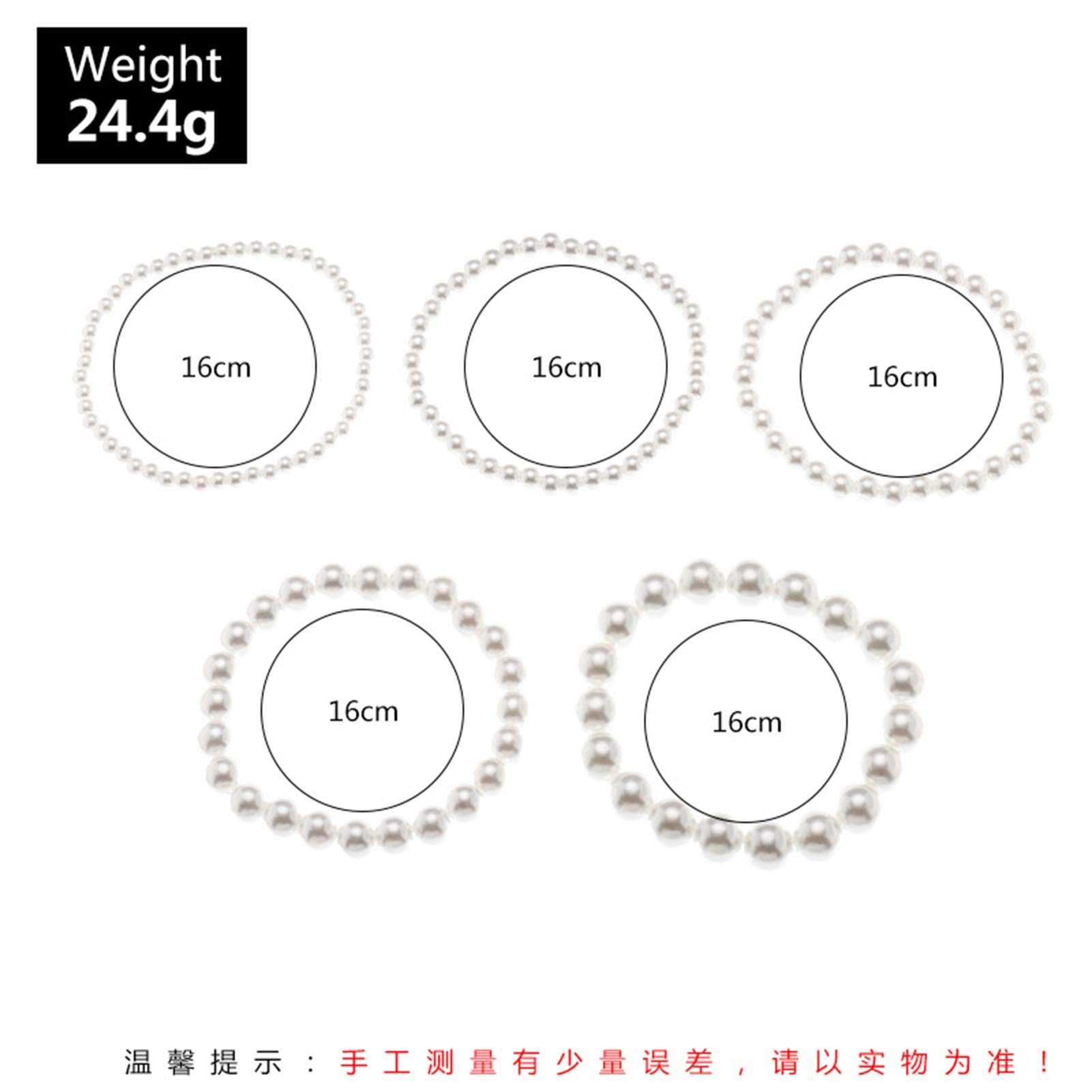Pingyongchang 6Pcs Stackable Venetian Pearl Flat Brass Bead Ball Bracelet Set Simple Delecate Gold Beaded Stretch Bracelets Friendship Bangle Boho Stretchable Elastic Bracelet for Women-P