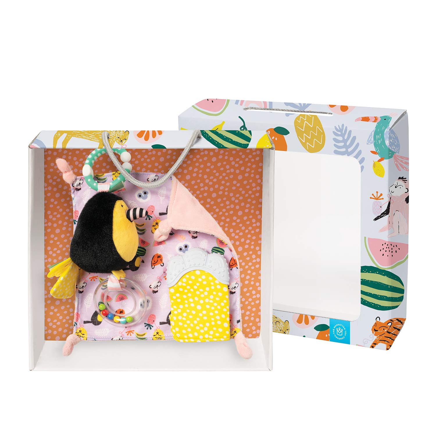 Manhattan Toy Toucan Crib & Baby Travel Accessory Brahms's Lullaby Pull Musical Toy