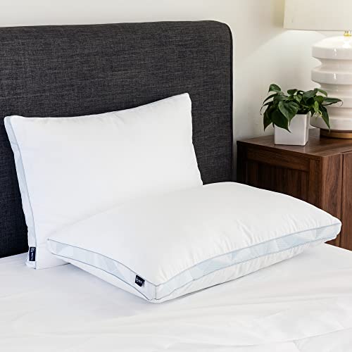 Serta Arctic 15x Cooling Fiber Gusseted Bed Pillow Powered by REACTEX, 1 Count (Pack of 1), White