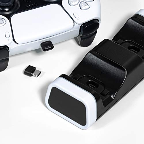 Numskull Sony Playstation 5 DualSense Controller Charging Station (Twin Slot), Compatible with Official PS5 Controllers