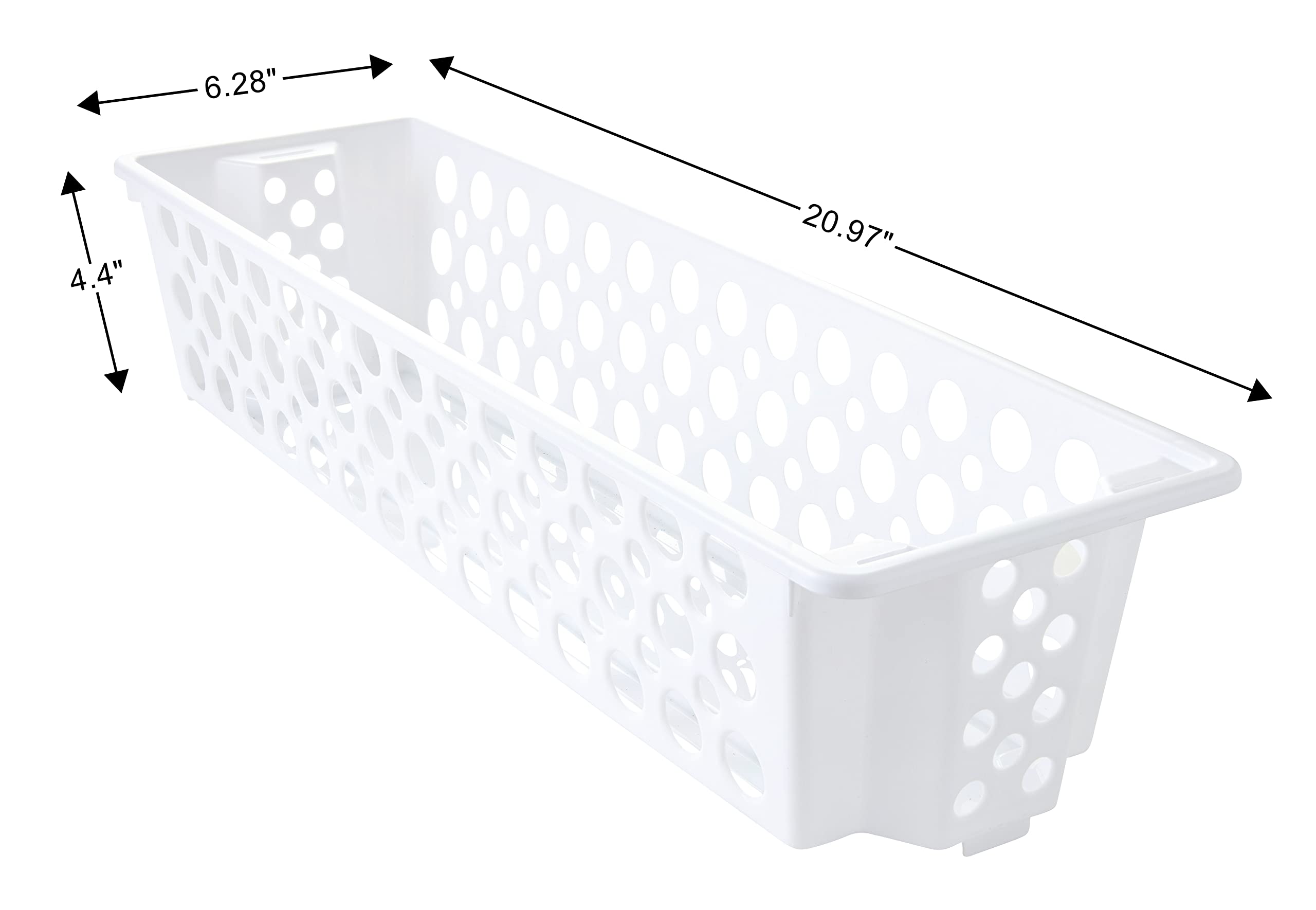 Organize Your Home Long Slide-It Baskets, 3 Pack, Stacking and Sliding Modular Storage, Great Organizing Bins for Pantry, Closet, Bedroom, Office, and all Storage, 21” x 6.3” x 4.4”