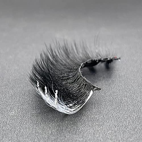Miss Kiss Glitter Lashes White Sparkly Eyelash Silver Color Highlight False Eyelashes Fluffy Faux Mink Lash 3D Natural Look