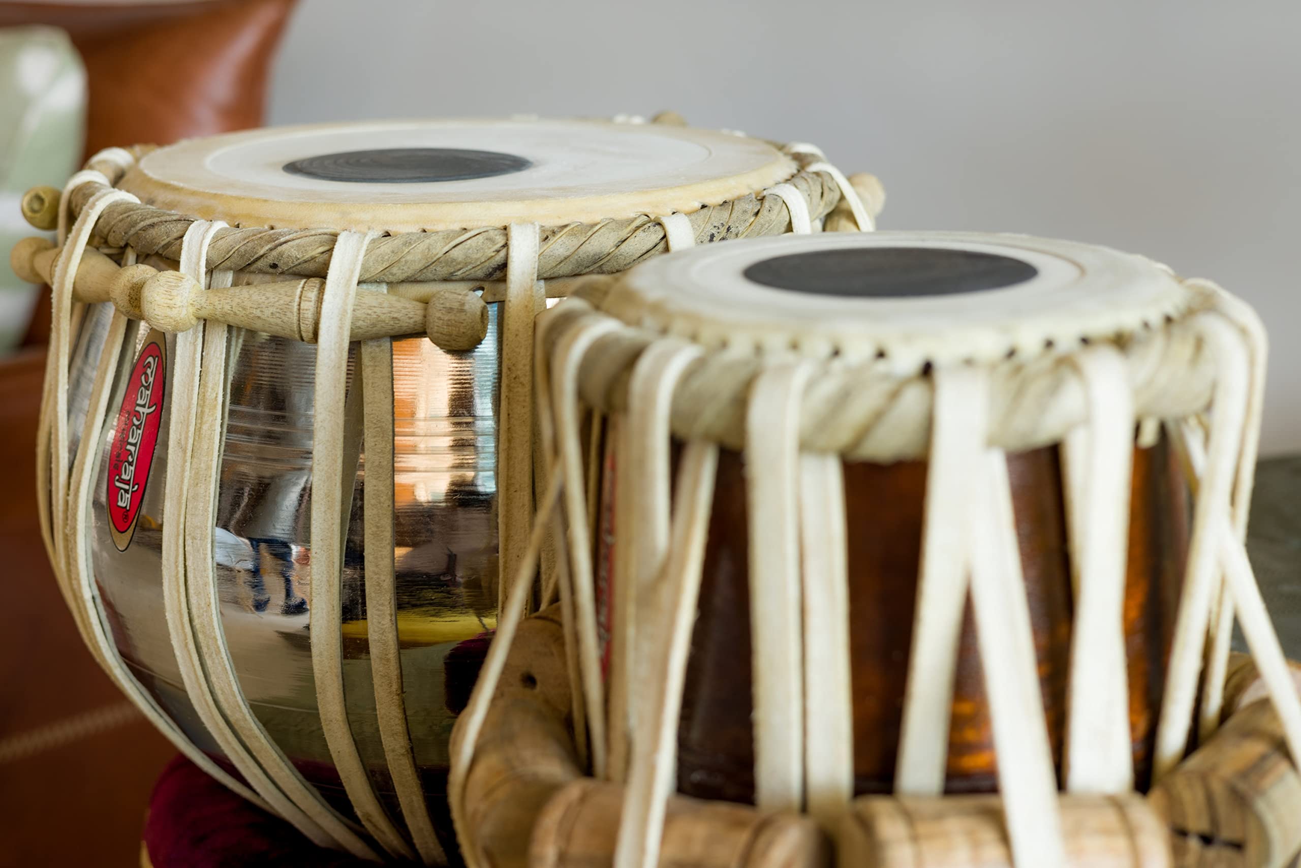 MAHARAJA Basic Tabla Set, Student Tabla Set, Steel Bayan, Dayan, Hammer, Cushions & Cover - Perfect Tablas for Students and Beginners on Budget, Tabla Drums, Indian Hand Drums (PDI-IB)