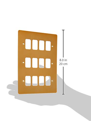 MK Edge K14352SAG 12-Module Grid Plus Frontplate with Frames - Satin Gold