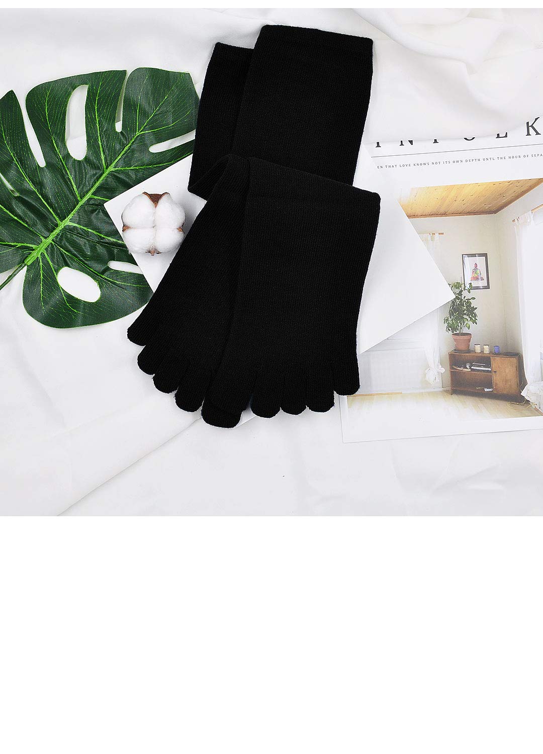 Mens Toe Socks Cotton Athletic Running Ankle Five Finger Crew Socks