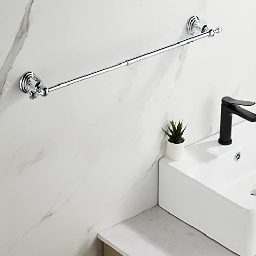WOLIBEER Crystal Towel Bar,Chrome Towel Holder Adjustable Towel Rack Rod Expandable Stainless Steel Bathroom Accessories Wall Mounted