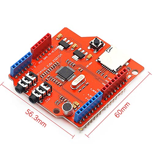 VS1053 VS1053B Stereo Audio MP3 Player Shield Record Decode Development Board Module with TF Card Slot for Arduino