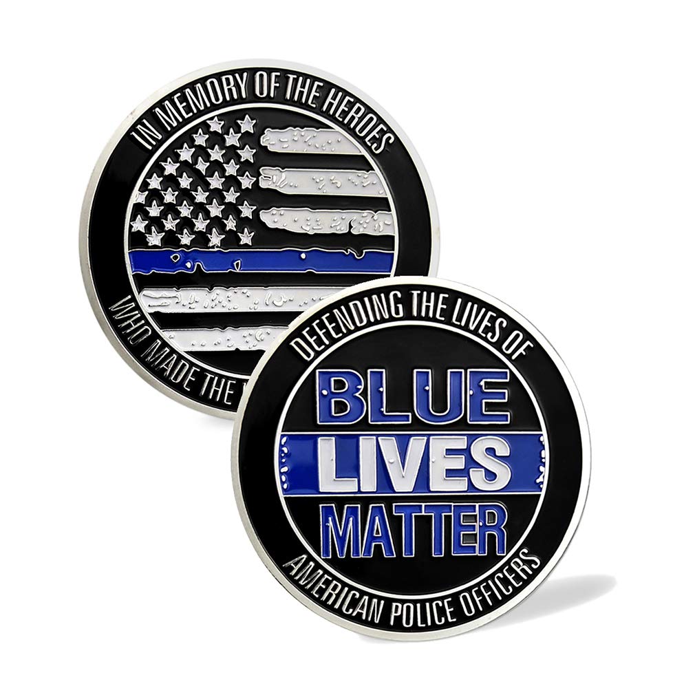 Thin Blue Line Police Officer Challenge Coin Law Enforcement Military Coin Collection