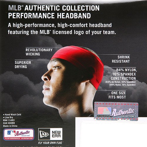 MLB Cleveland Indians Authentic Collection Performance Headband, Navy, One Size Fits Most