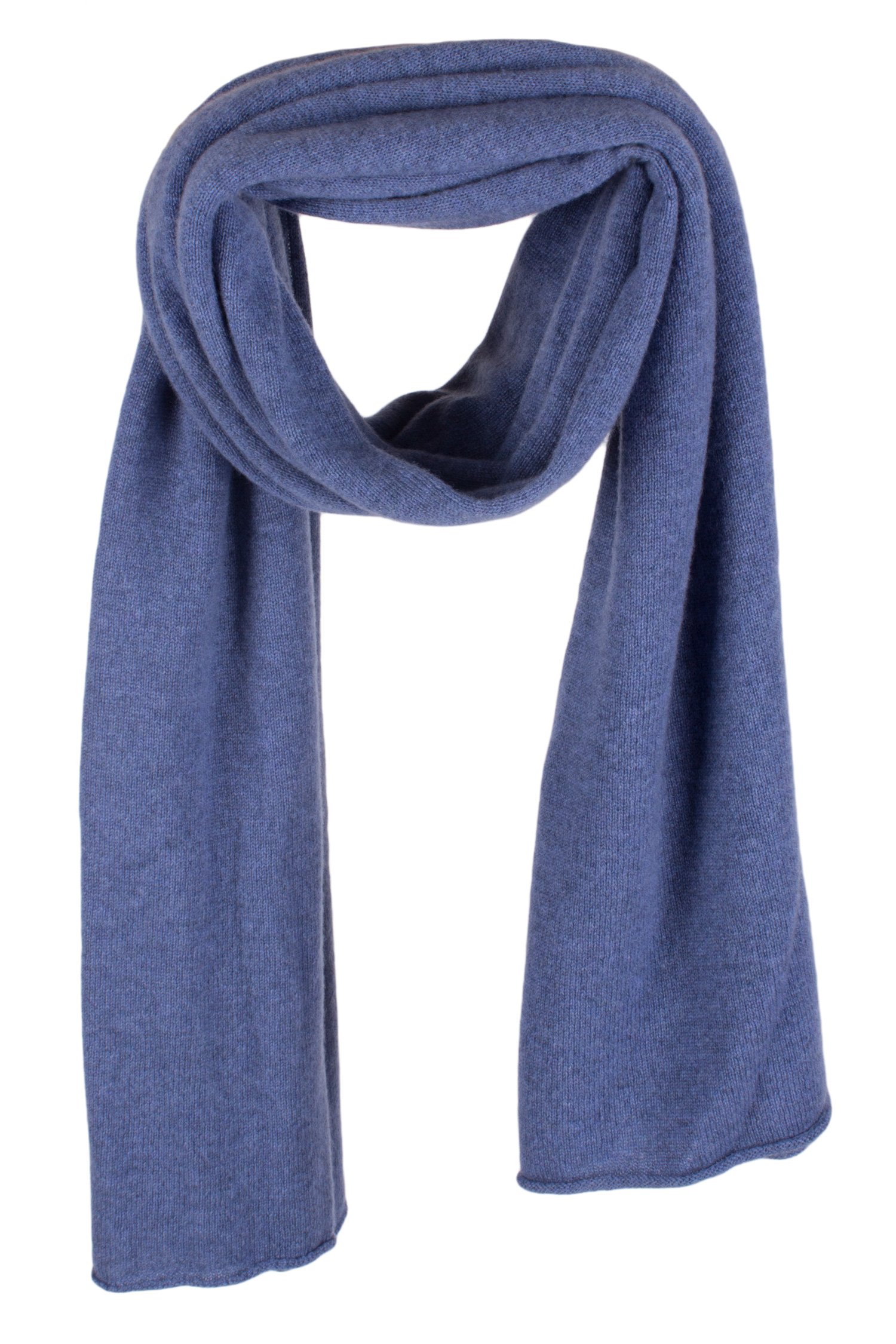 Love Cashmere Women's 100% Cashmere Wrap Scarf - Denim Blue - hand made in Scotland RRP $350
