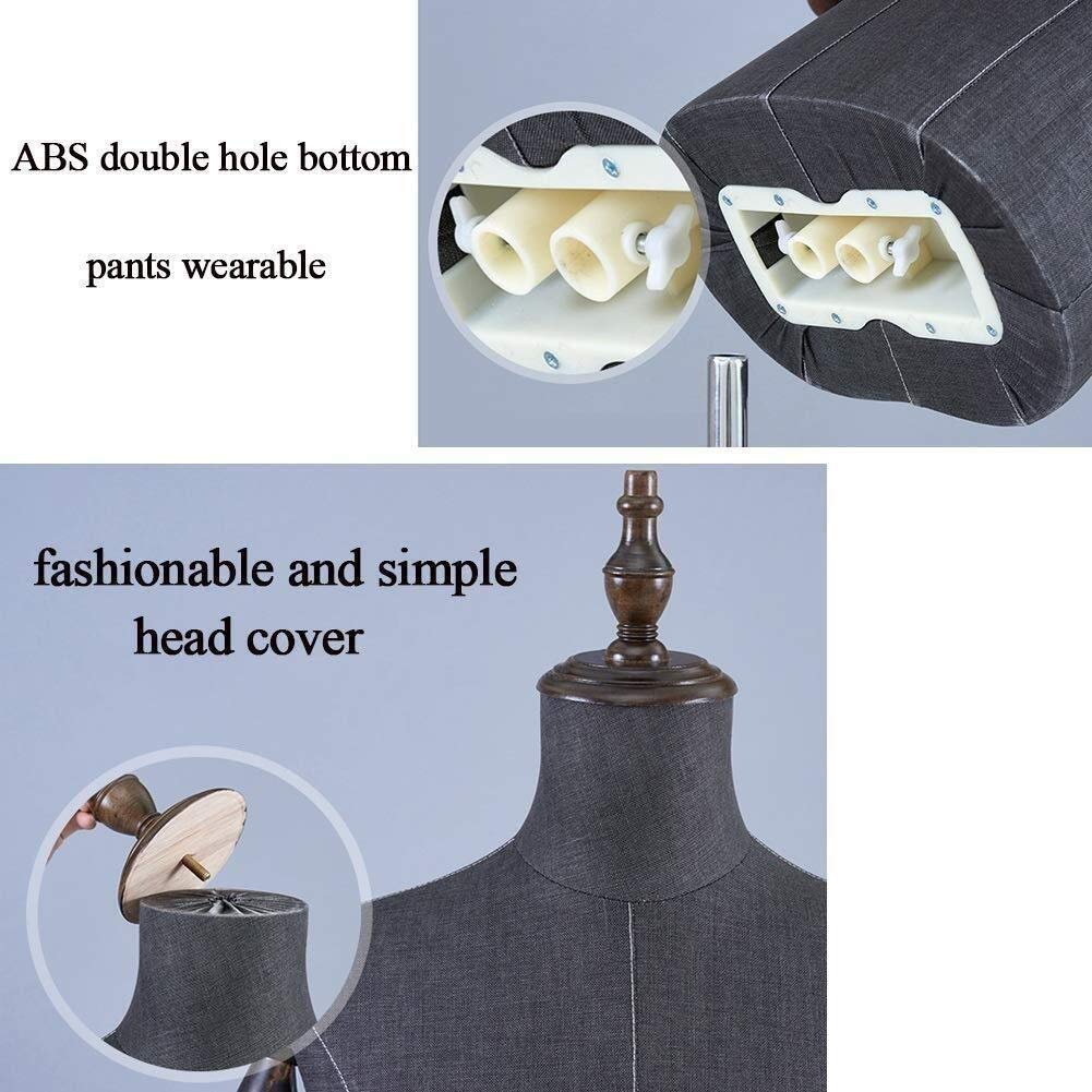 Mannequin Tailors Dummy Torso Dress Form Torso Dressmakers Male Tailors Dummy Torso Display for Dressmakers with Wood Tripod Base