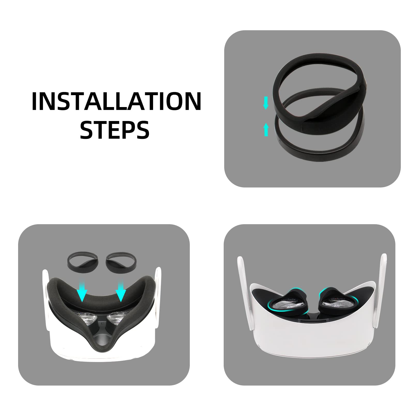 VRbrother Silicone Blackout Nose Pads Compatible with Meta/Oculus Quest 2/Rift S, VR Lens Light Blocking Accessories Lightproof Anti-Leakage Washable for Oculus Quest 2(1 Pair)