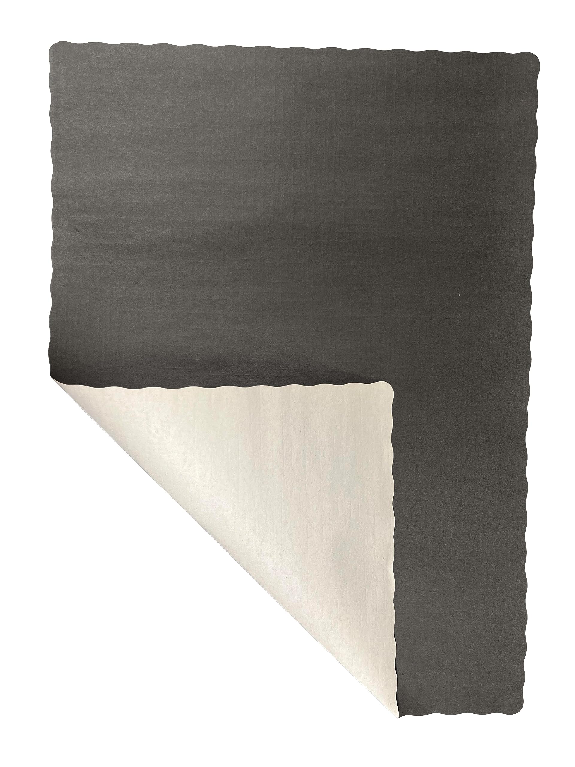 Paper Placemats - Disposable - Scalloped Edge (Black, 100)