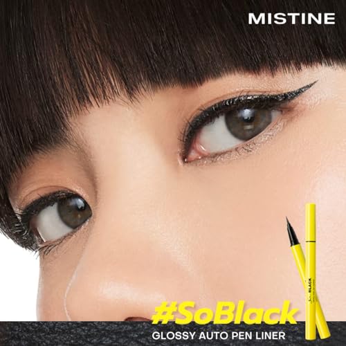 Mistine So Black Eyeliner 2-Piece Smudge Proof Eyeliner with Precise Flex Tip,Ultra-Silky Formula,Quick Drying Liquid Eyeliner Pen,Vegan & Cruelty-Free