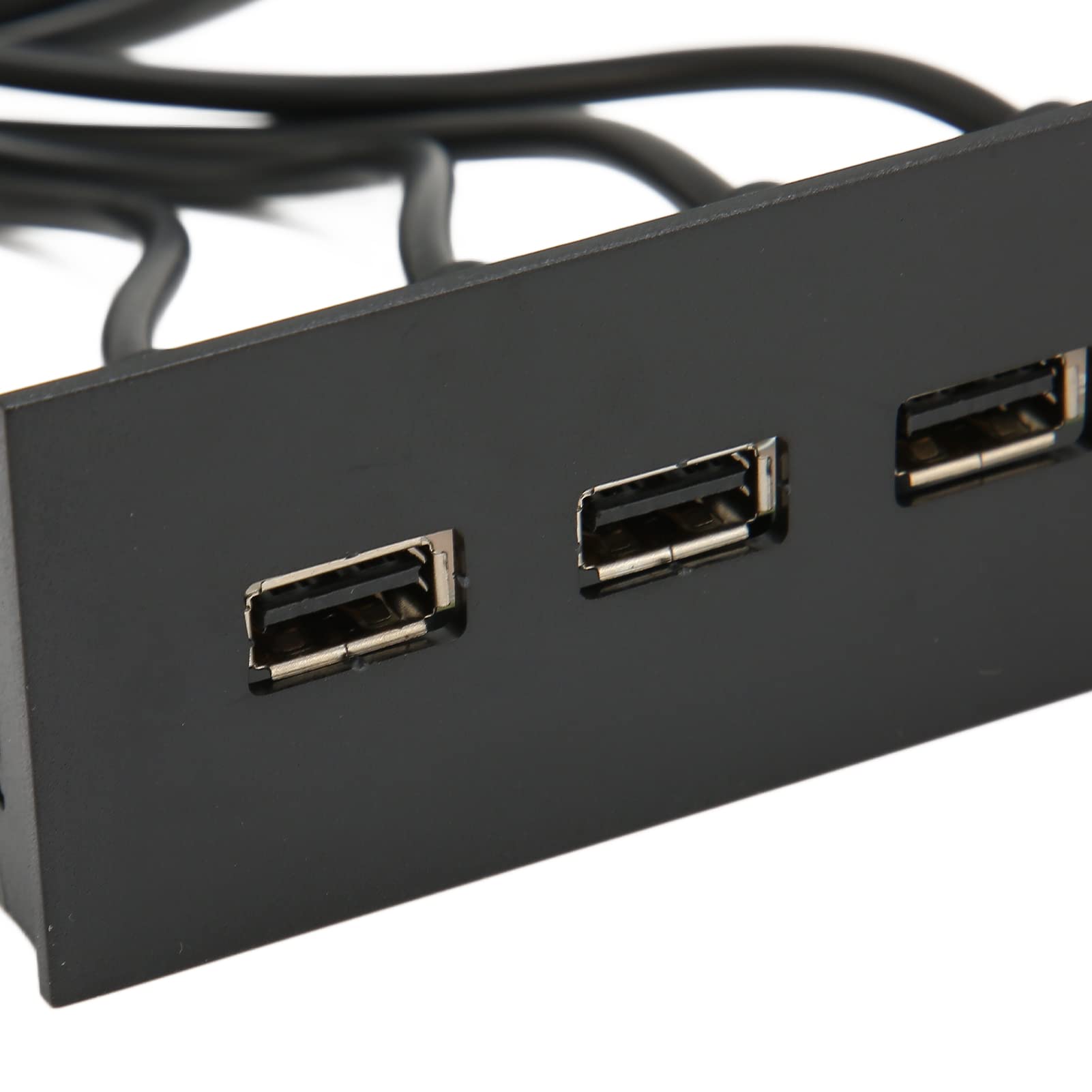VINGVO Optical Drive Front Panel, 4 Ports Sturdy Metal Construction USB2.0 Hub Front Panel for 5.25 Inch PC Computer Case