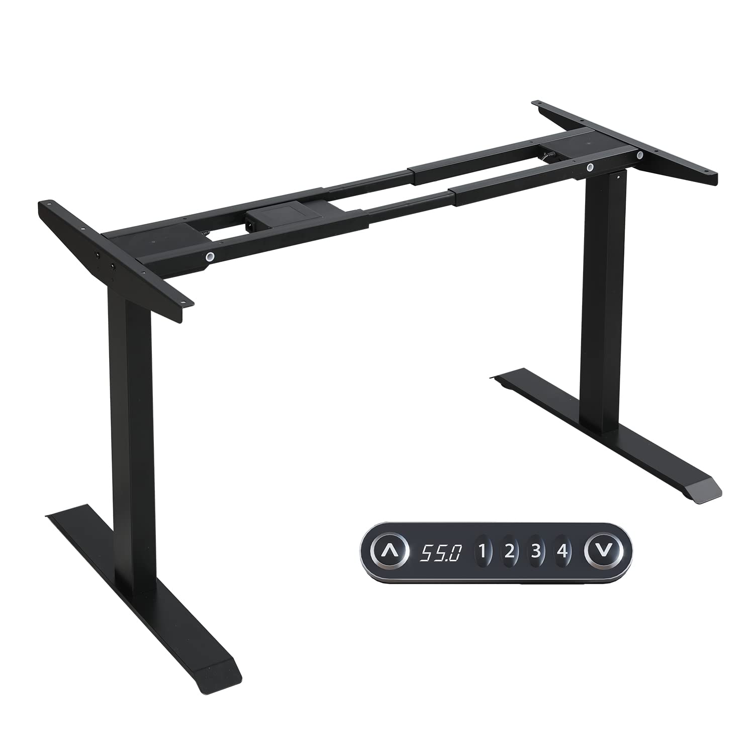 Radlove Dual Motor Height Adjustable Standing Desk Frame, Adjustable Desk Legs for 48'' to 70'' Desk Tops, Home Office Sit Stand Desk Base, Heavy Duty 265 lb Load Capacity for Home Office (Black)