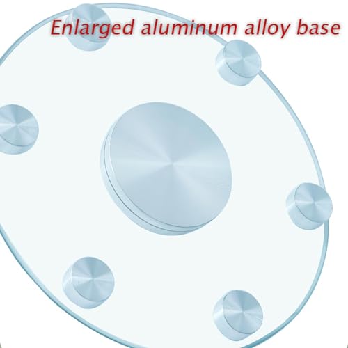 MAGILL 24inch Lazy Susan Turntable for Table, Tempered Glass Rotating Serving Plate with Auxiliary Wheel, Round Clear Dining Table Centerpiece (Color : Clear, Size : 40in/100cm)