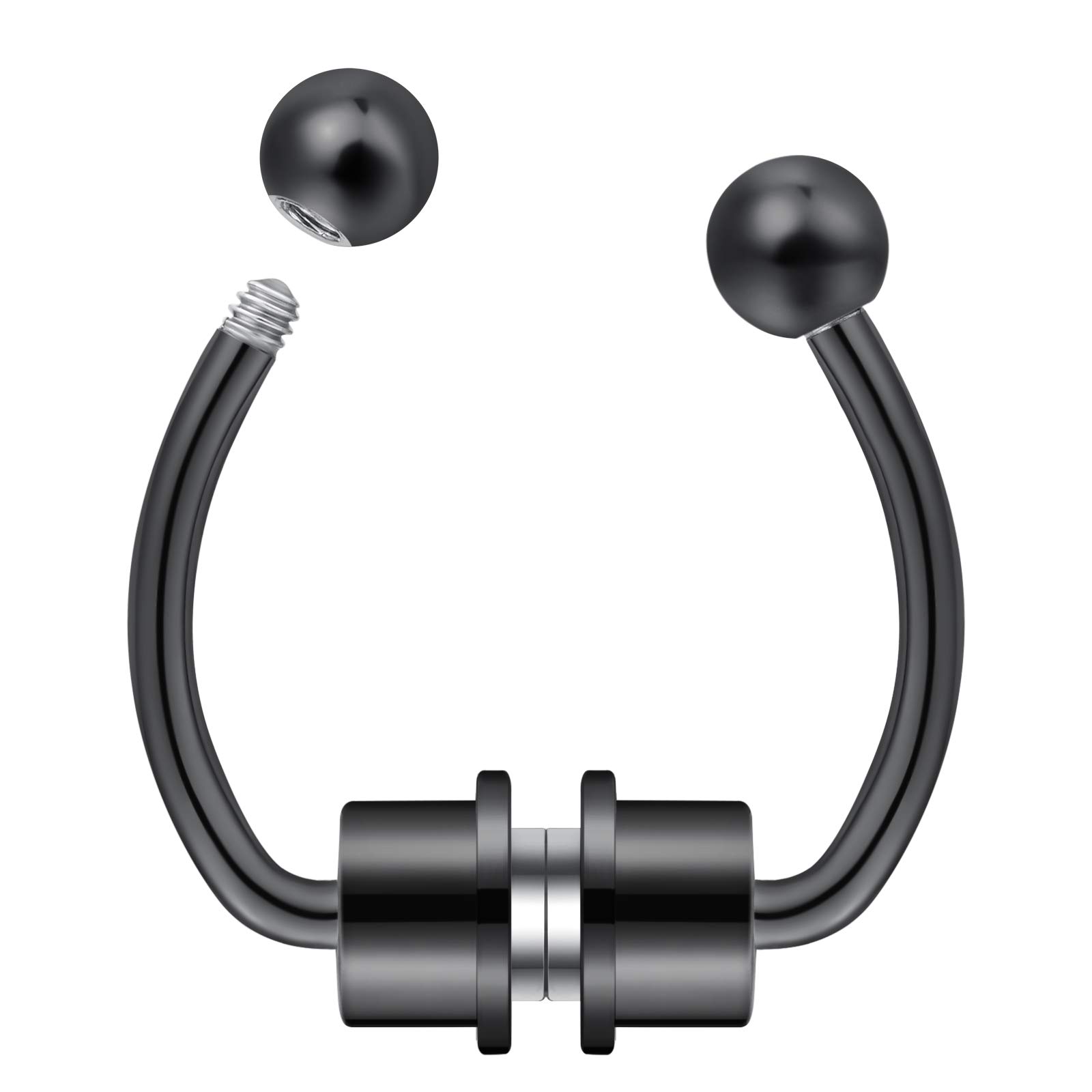 outerunner Fake Nose Ring Septum Piercing Magnet Magnetic Nose Hoop Rings Faux Septum Rings Non Piercing Clip On Nose Hoop Rings