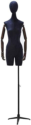 Mannequin Torso Mannequin Dress Form Torso Adjustable Height Female Tailors Dummy Dressmakers Mannequin Display Bust Solid Wood Arm Metal Base for Apparel Jewelry Display Stand