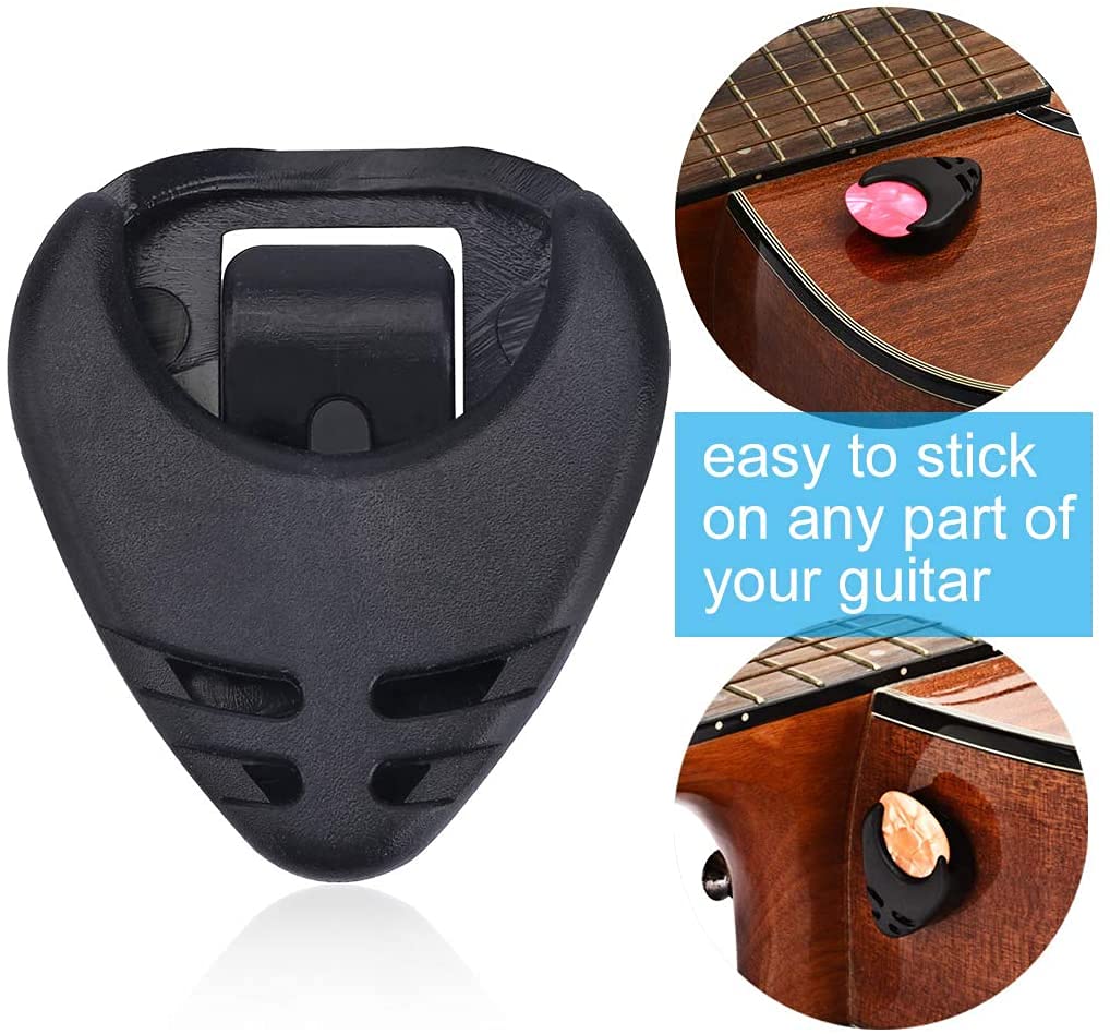 MOREYES Tuner Clip on Chromatic, Guitar, Bass, Violin, Ukulele Include Guitar Capo and Picks and Holder (Tuner+Capo)