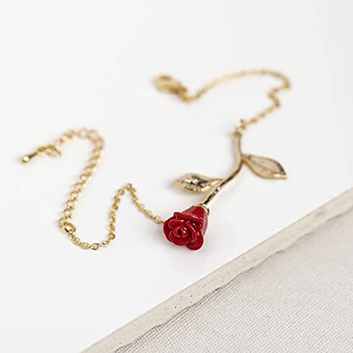 MignonandMignon Mothers Day Gift for Her Rose Bracelet Wome Beauty and the Beast Jewelry From Daughter - 3ERBR-G