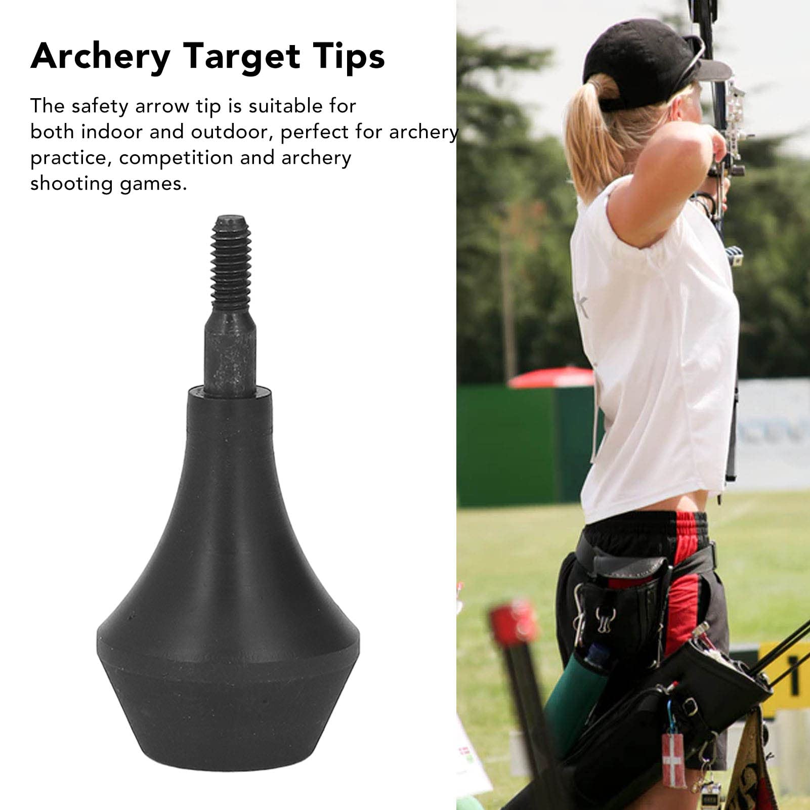 SPYMINNPOO Archery Target Practice Hunting Tips, 10Pcs Nylon Archery Arrowheads with Detachable Screws Points for Outdoor Archery Practice