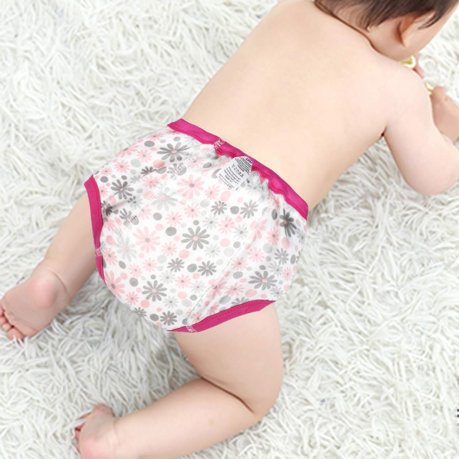 MooMoo Baby Cotton Absorbent Potty Training Pants Toddler Training Underwear for Baby Girl 4T