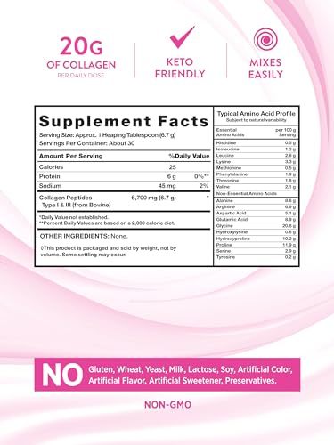 Nature's Truth Collagen Powder | 7 oz | Type I and III | Grass Fed, Paleo and Keto Friendly Collagen Peptides | Unflavored | Non-GMO and Gluten Free Supplement