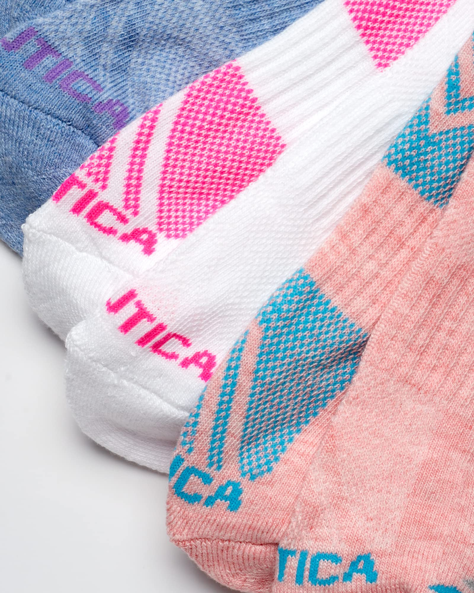 Nautica Women's Socks - Athletic Cushion Quarter Cut Socks (6 Pack), Size 4-10, Pink Heather Assorted