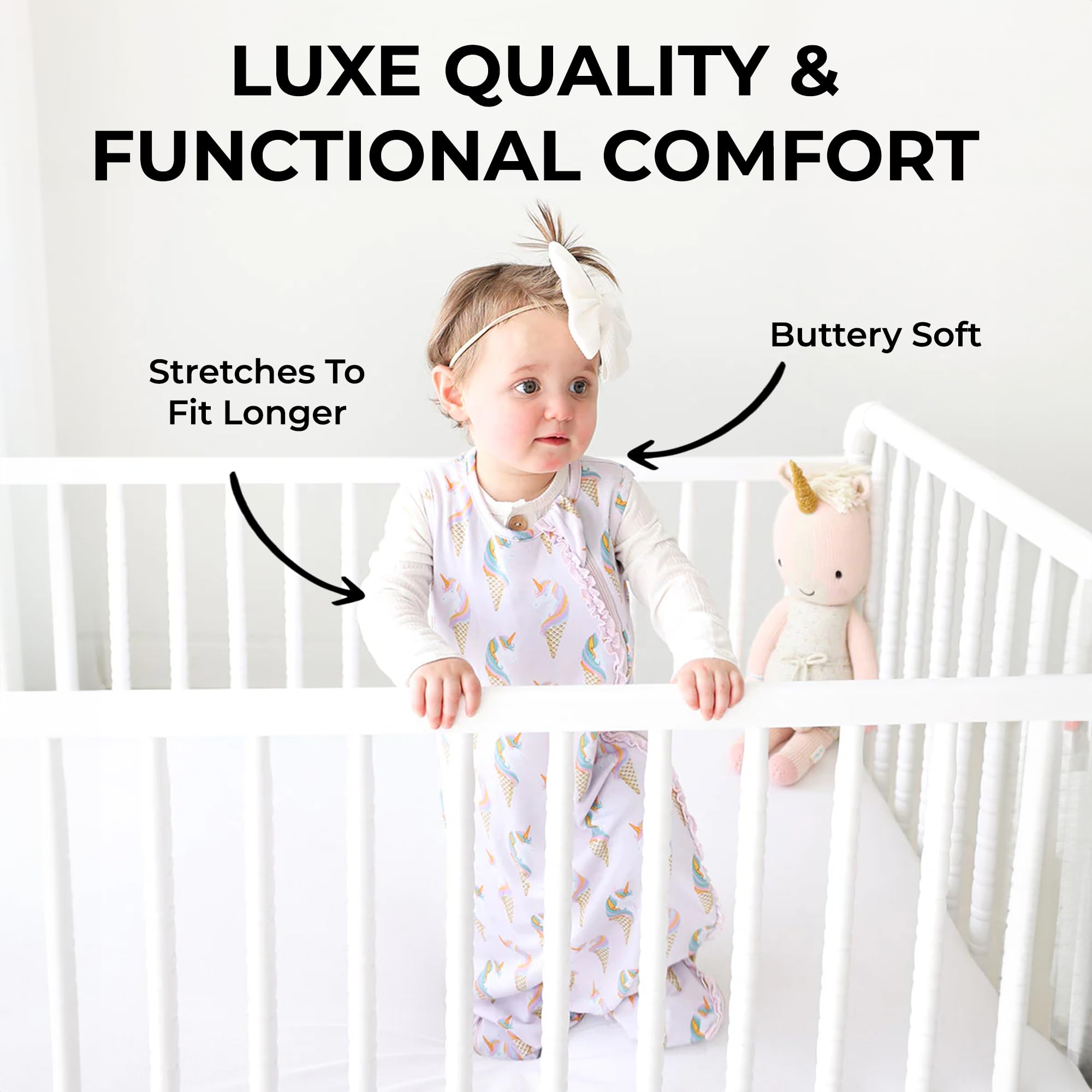 Posh Peanut Baby Wearable Blanket - Newborn Sleeveless Ruffled Sleep Bag - Viscose from Bamboo Infant Wear - 1 TOG