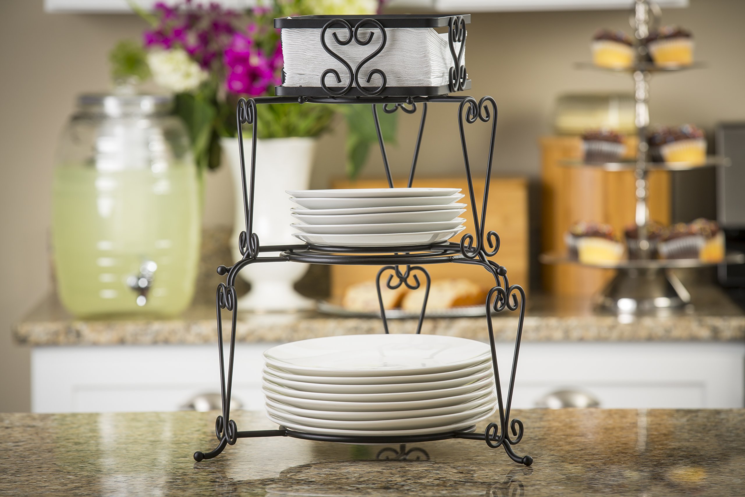 Tablecraft Farmhouse Collection 3-Piece Stackable Buffet Server ,, Black
