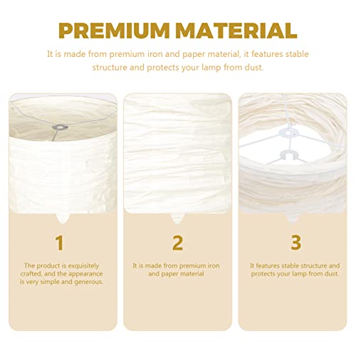OSALADI Floor Light Shade Modern Vertical Paper Lamp Shade Nordic Lamp Shade Replacement Floor Light Cover for Home, Beige