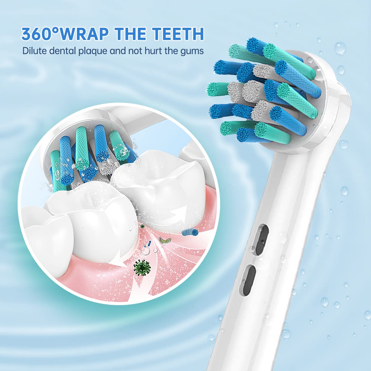 YanBan Angled Bristles Replacement Toothbrush Head for Oral B,Compatible with Braun Electric Rechargeable Toothbrush,Deep Cleaning to Remove Stains(8pcs )