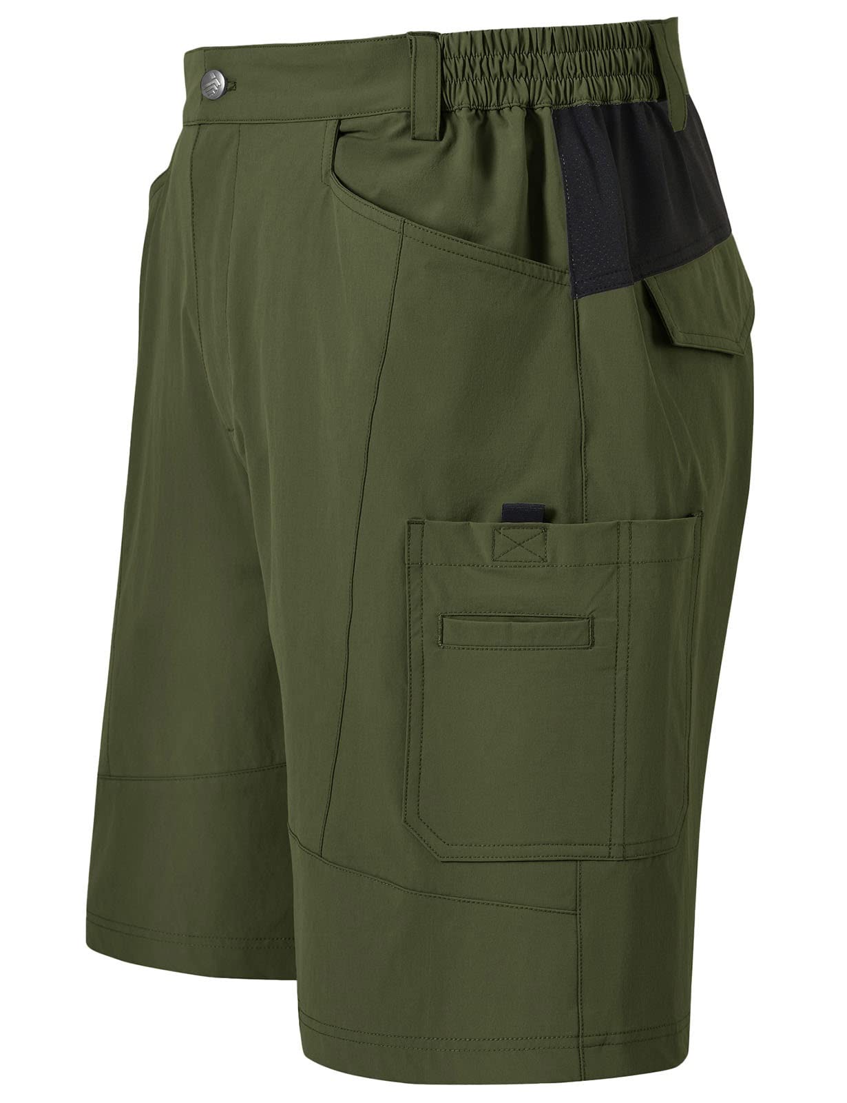 Rdruko Men's Work Shorts Lightweight Quick Dry Outdoor Hiking Fishing Shorts 8 Pockets(Army Green, US 32)