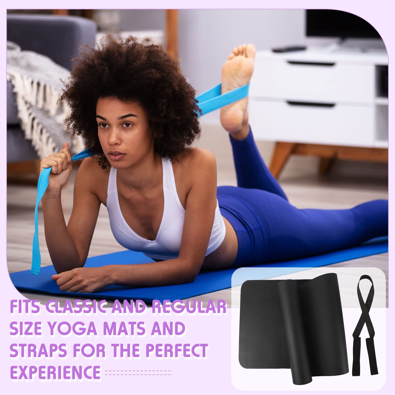 Riakrum 10 Pcs Yoga Mats Bulk 72 x 24 x 0.3 Inch Thick Exercise Mats Non Slip Mat Gym Mats Bulk for Yoga, Pilates, Workout, Stretching