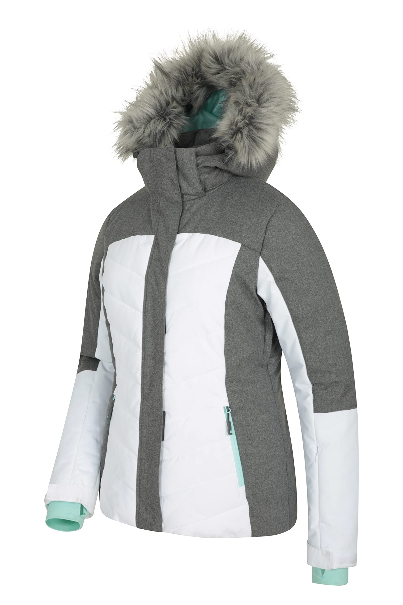 Mountain Warehouse Pyrenees Womens Padded Ski Jacket - Waterproof White 12