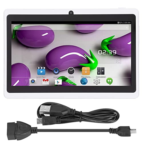 Tablet, 7inch 8GB ROM Quad Core CPU Tablet for Kids, Puzzle Early Education Tablet Kids Tablet, Support WiFi, Dual Camera, Gifts for Children (White)