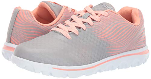 Propét Women's Bailey Shoe, Grey/Peach, 06 D US
