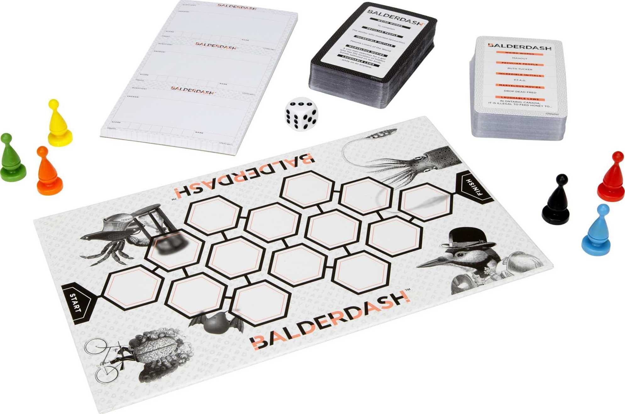 Mattel Games Balderdash Board Game for Adults & Teens with Guessing & Bluffing, The Game of Twisting Truths for 2-6 Players