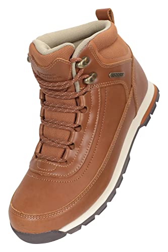 Mountain Warehouse Womens Outdoor Leather Boots - Breathable Shoes Brown Womens Shoe Size 8 US